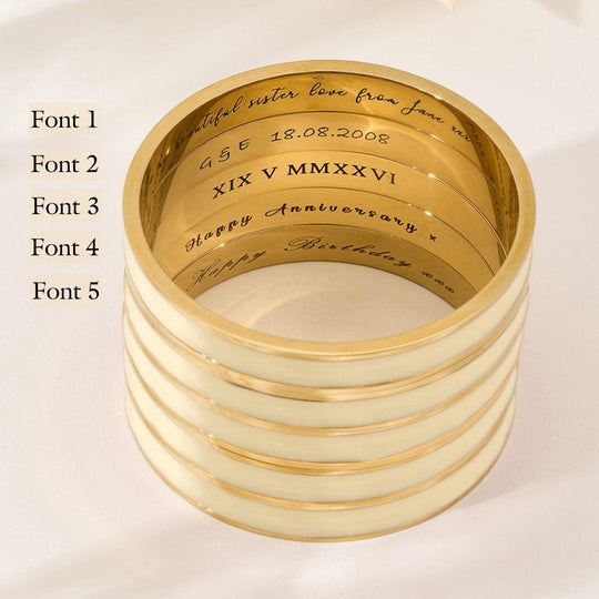Signature Bangle (Gold) | Personalised Gold Bangle | Women's Luxury ...